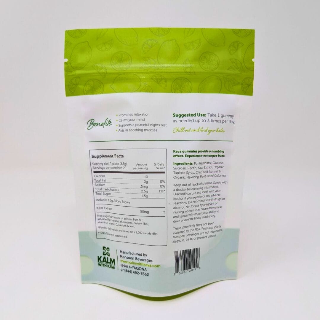 Kalm Down Gummies | Vegan Citrus Mint Kava Gummies for Relaxation